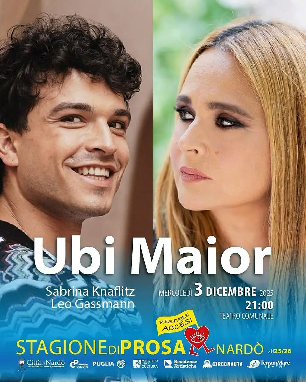 Nardò, stagione prosa parte con Ubi Maior con Leo Gassmann