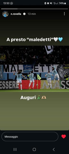 Lazio, gli auguri di Rovella ai tifosi: "A presto Maledetti"